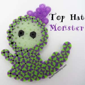 Perler Bead Pattern: 3 Halloween Creatures Wearing Tophats!